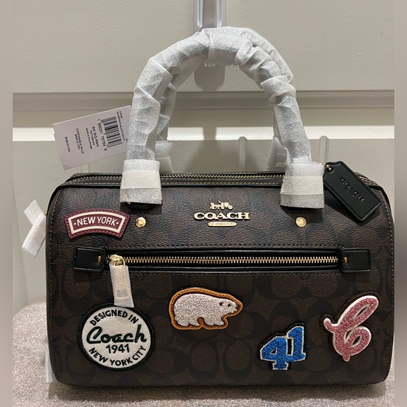 Coach | Bags | Nwt Coach Rowan Satchel With Ski Patches | Poshmark